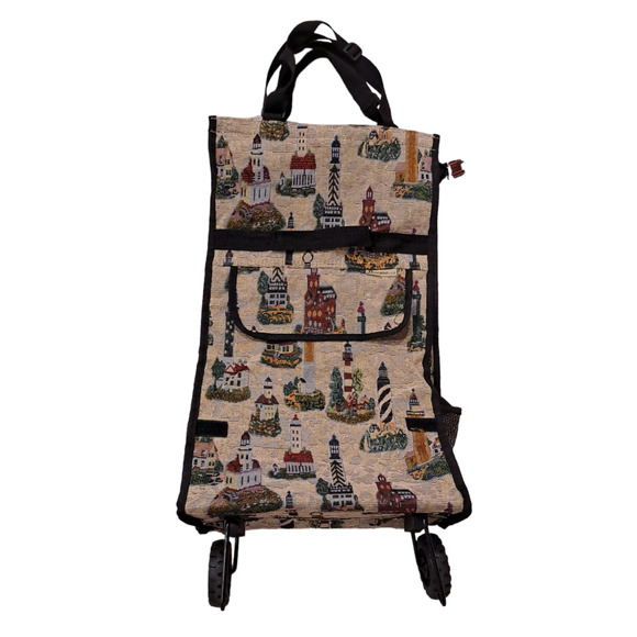 Bovano | Bags | Bovano Usa Tapestry Lighthouses Bag Wheels Rolling ...